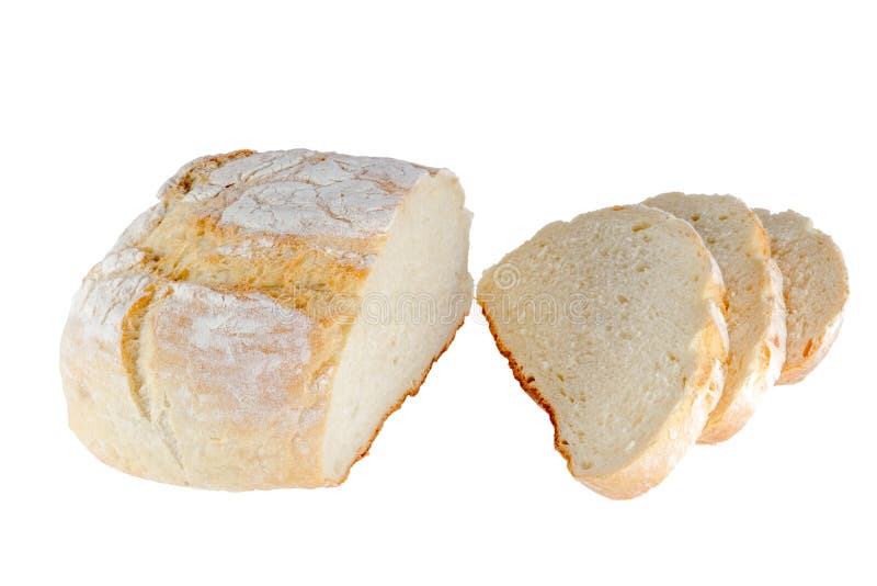 Sliced â€‹â€‹loaf of Bread on a White Background Stock Image - Image of ...