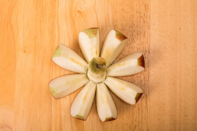 Sliced Apple with Core stock image. Image of healthy - 44058097