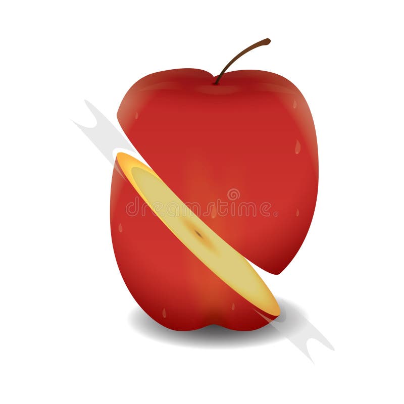Sliced Apple. Vector Illustration Decorative Background Design Stock ...