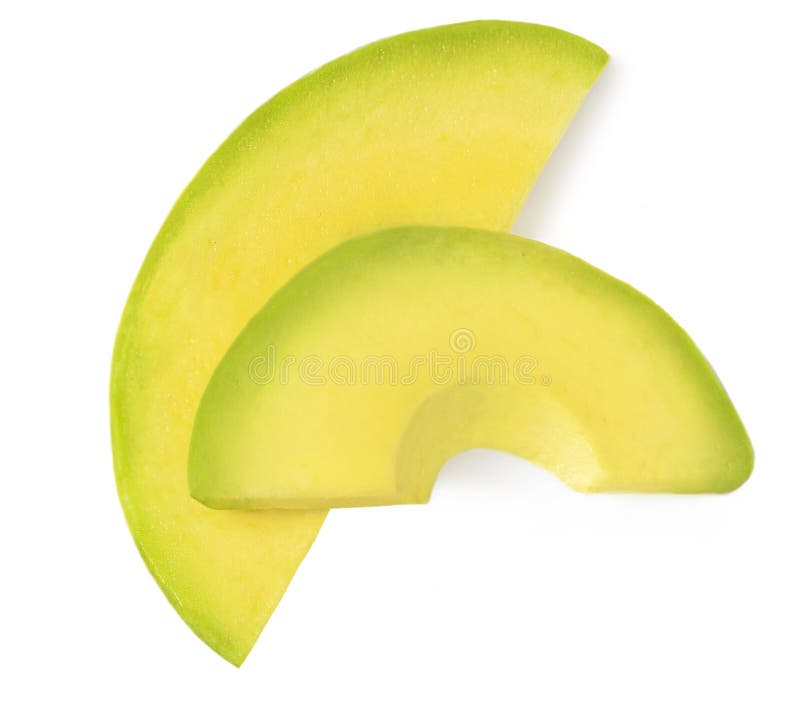 Sliced Avocado Isolated on White Background. Top View Avocado Pieces ...