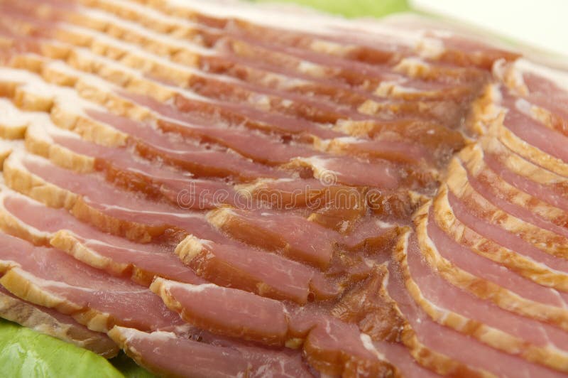 Sliced bacon close up stock image. Image of greens, marbled - 11306127
