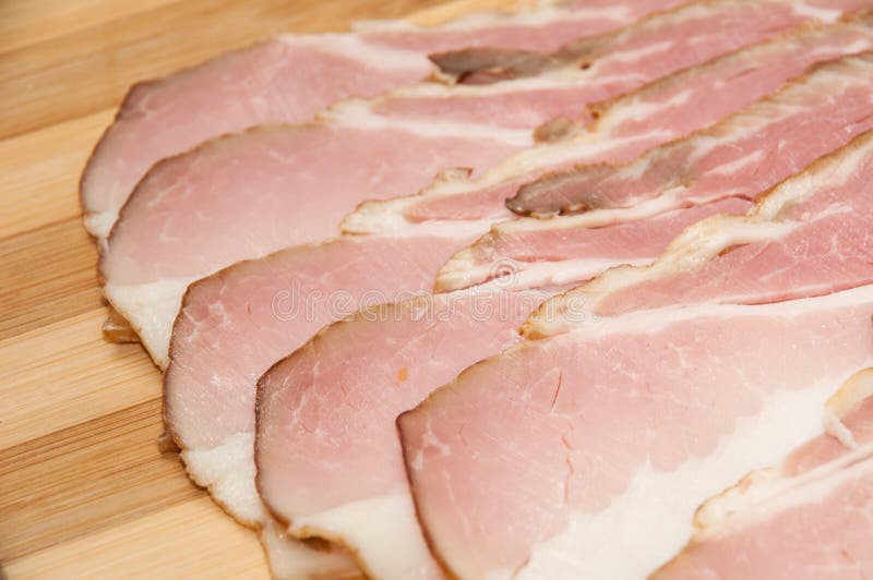 Sliced Bacon Stack Pile Board Delicious Food Stock Photo - Image of ...