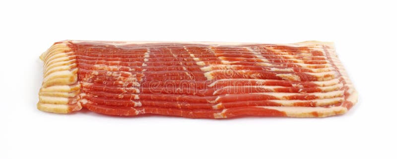 Sliced Bacon with a White Background Stock Image - Image of background ...