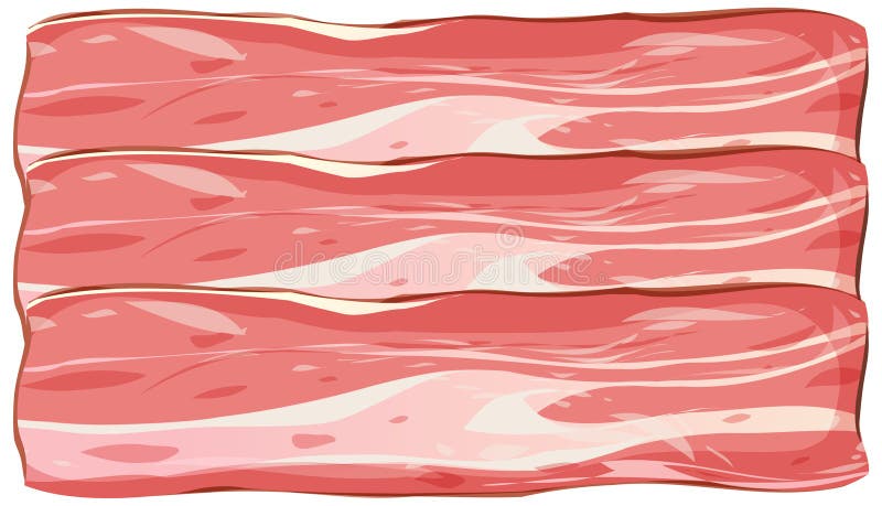 Sliced Bacon on White Background Stock Vector - Illustration of cartoon ...
