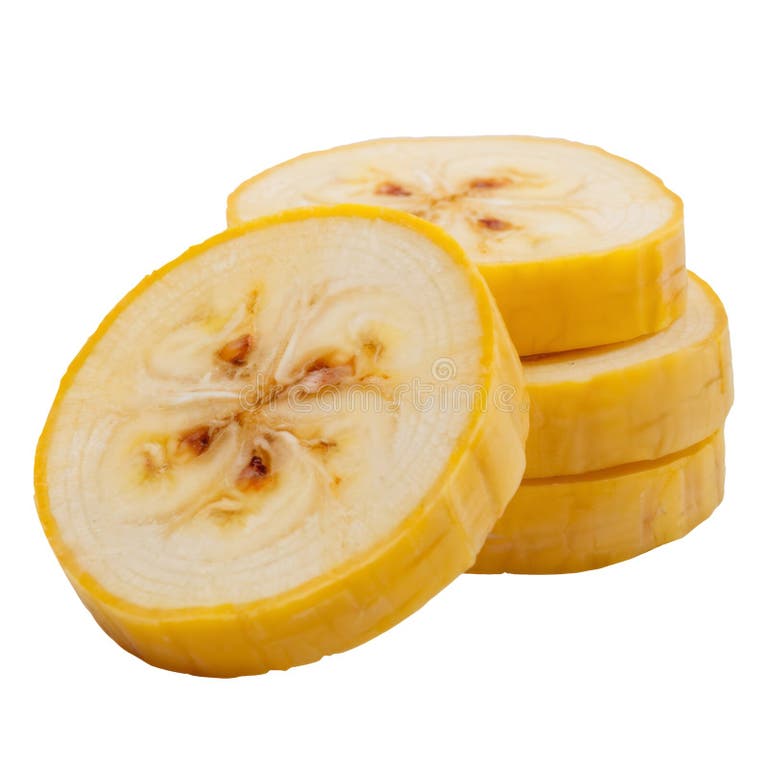Sliced Banana Stack Isolated on White Background Stock Illustration ...