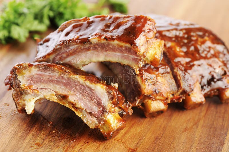 Sliced barbecue ribs stock image. Image of bone, sliced - 29280407