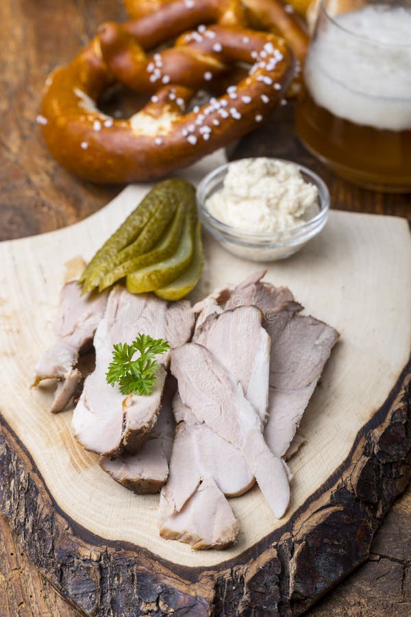 Sliced Bavarian Roasted Pork Stock Image - Image of prepared, brotzeit ...