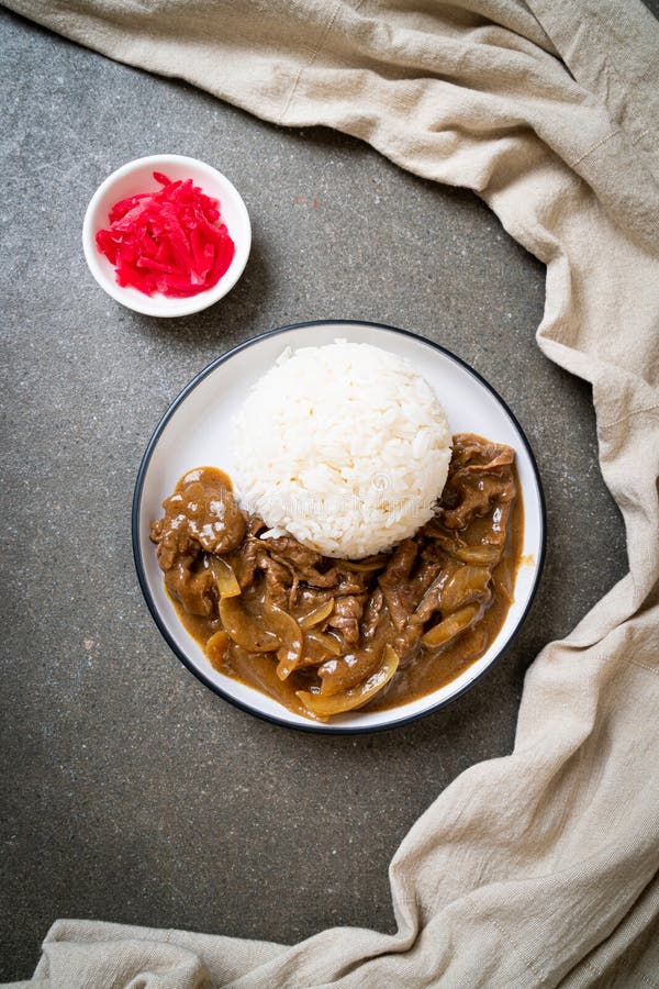 Sliced Beef Curry Rice stock image. Image of potato - 162901093