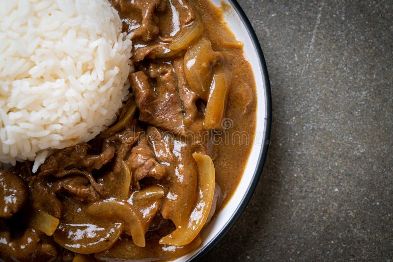 Sliced Beef Curry Rice stock image. Image of food, gourmet - 165504929