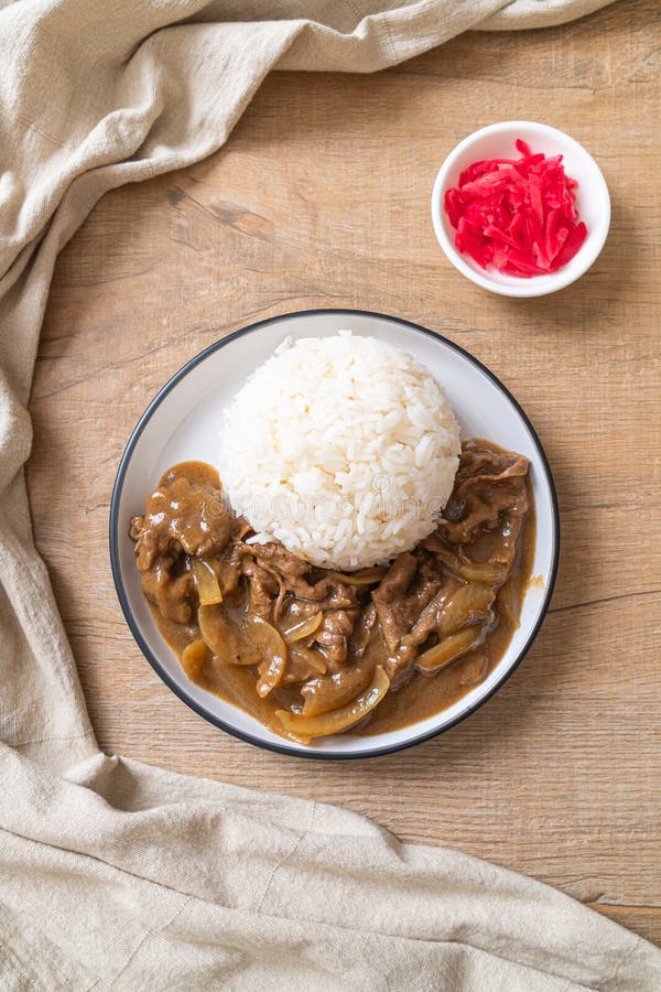 Sliced Beef Curry Rice stock image. Image of cuisine - 162247505