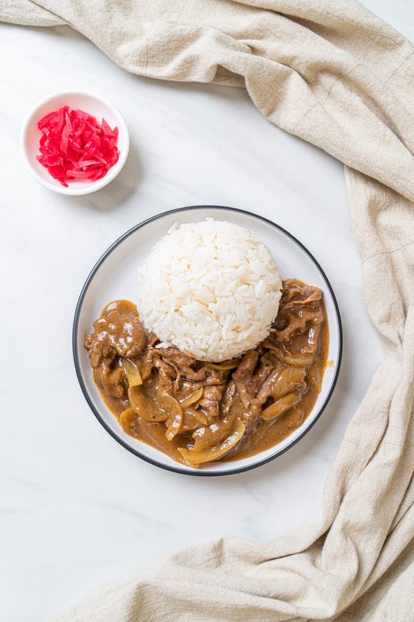 Sliced Beef Curry Rice stock photo. Image of gourmet - 169404278