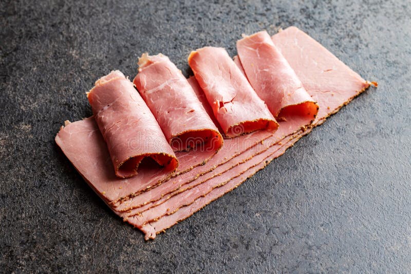 Sliced beef ham stock photo. Image of beef, roast, healthy - 198969622