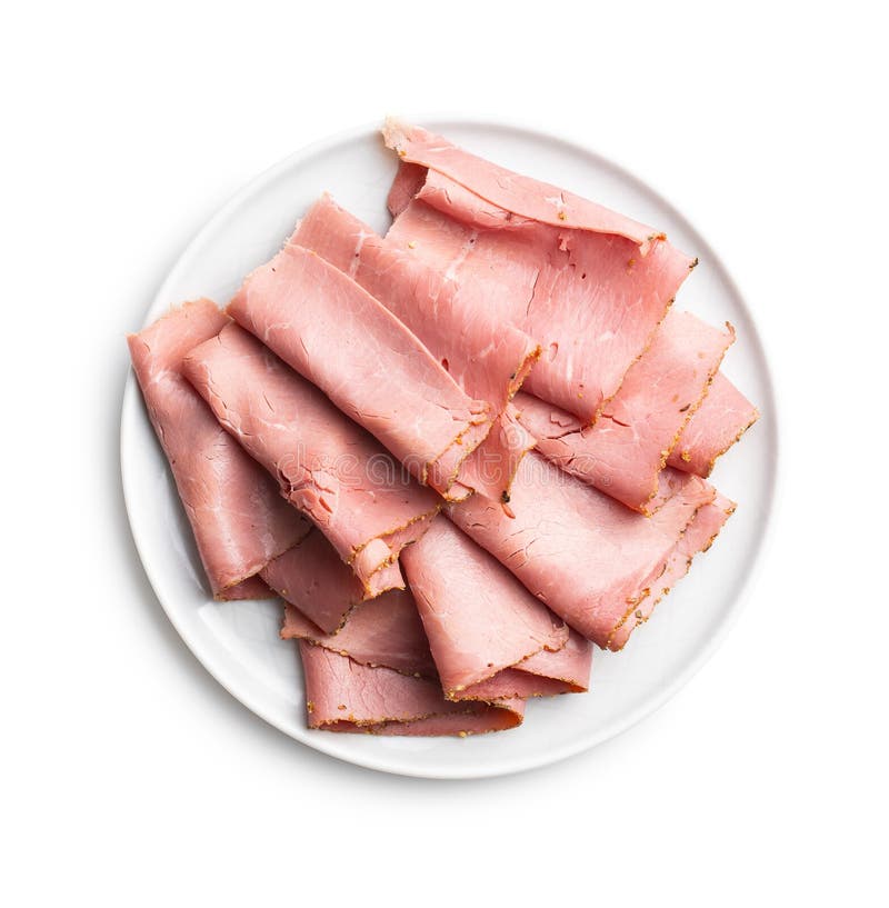 Sliced beef ham stock photo. Image of ingredient, cutting - 198969562