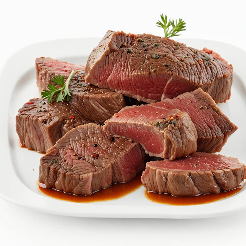 Sliced Beef Shank, Isolated on White Background Stock Illustration ...