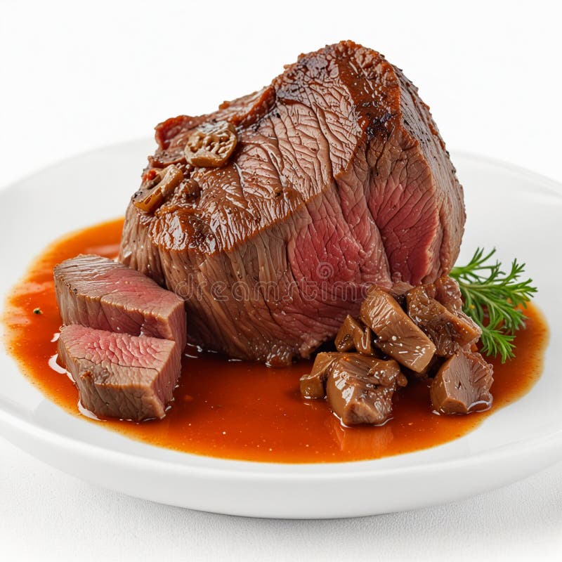 Sliced Beef Shank, Isolated on White Background Stock Illustration ...