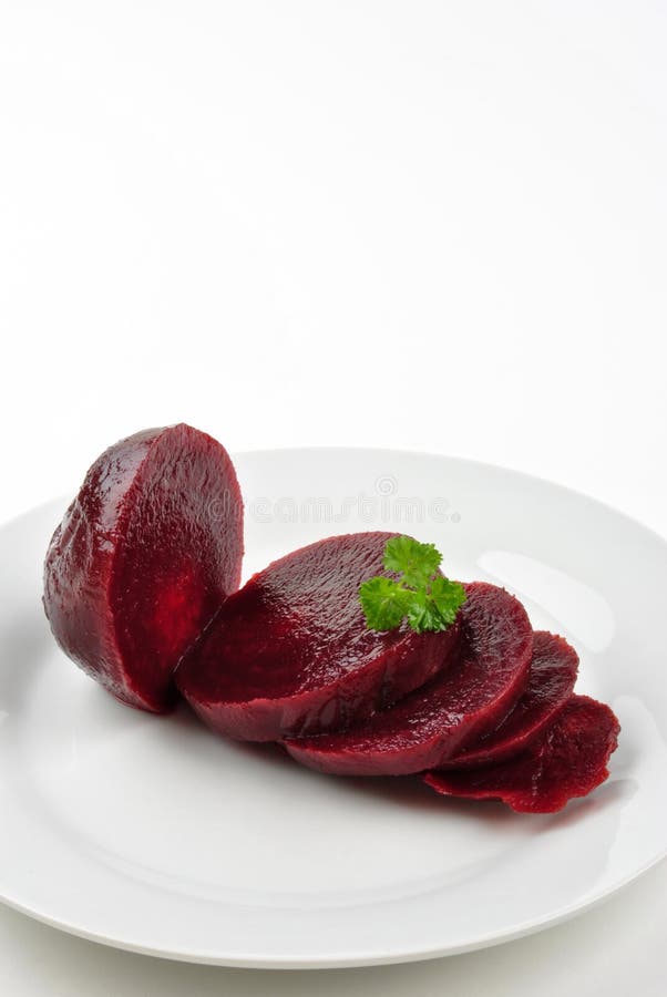 Sliced Beet Root on a White Plate Stock Image - Image of health ...