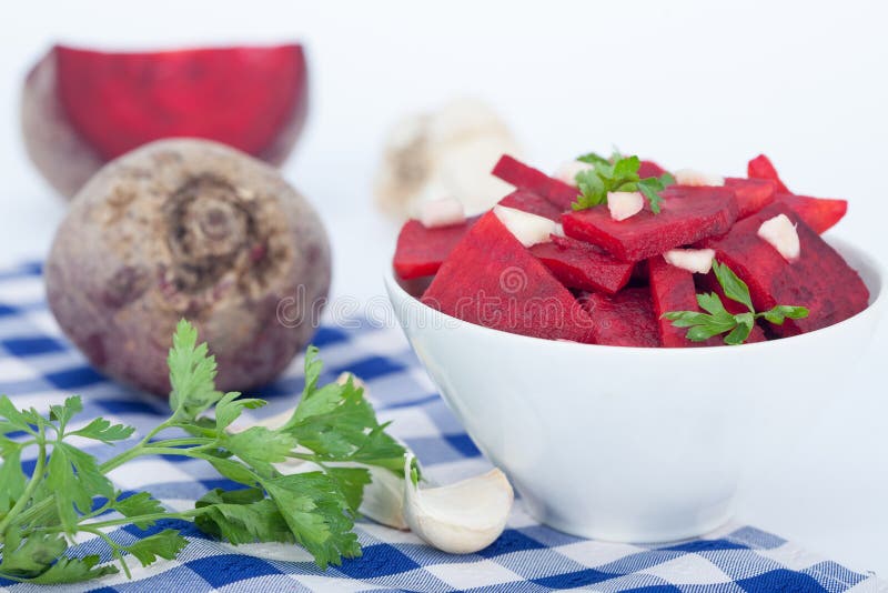 Sliced Beetroot Beet with Garlic Stock Image - Image of purple ...