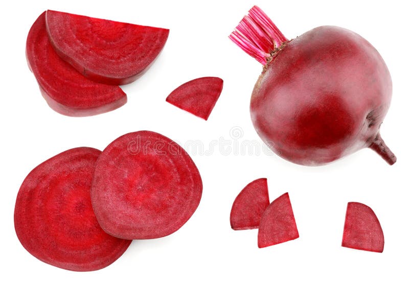 Sliced Beetroot Isolated on White Background. Clipping Path Stock Photo ...