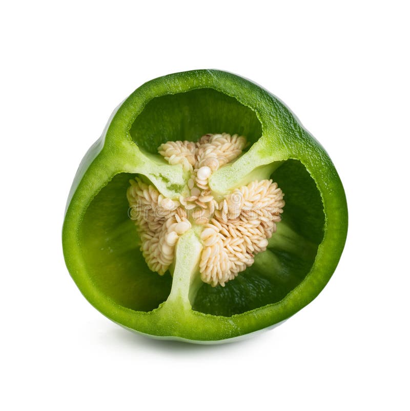 Sliced Bell Pepper, Front View, Isolated on a White Background Stock ...