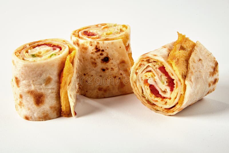 Sliced Bite Sized Pieces of Rolex Roll Stock Photo - Image of fried ...