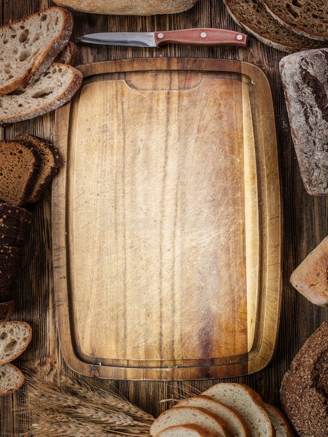 Sliced Black Bread on the Wooden Plank. Stock Image - Image of black ...