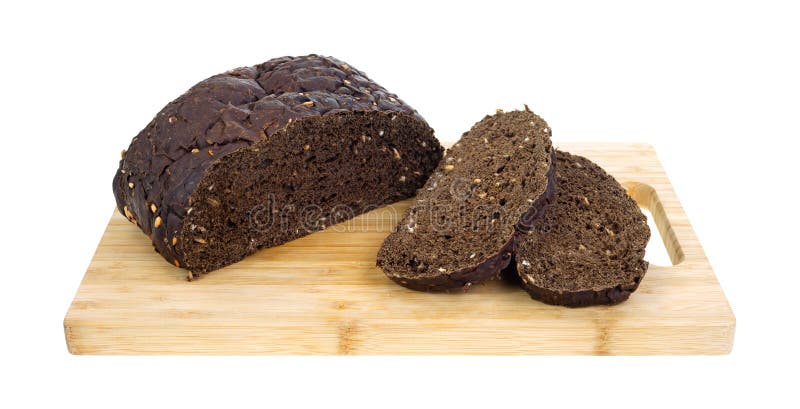 Sliced Black Rye Bread on Cutting Board Stock Photo - Image of natural ...