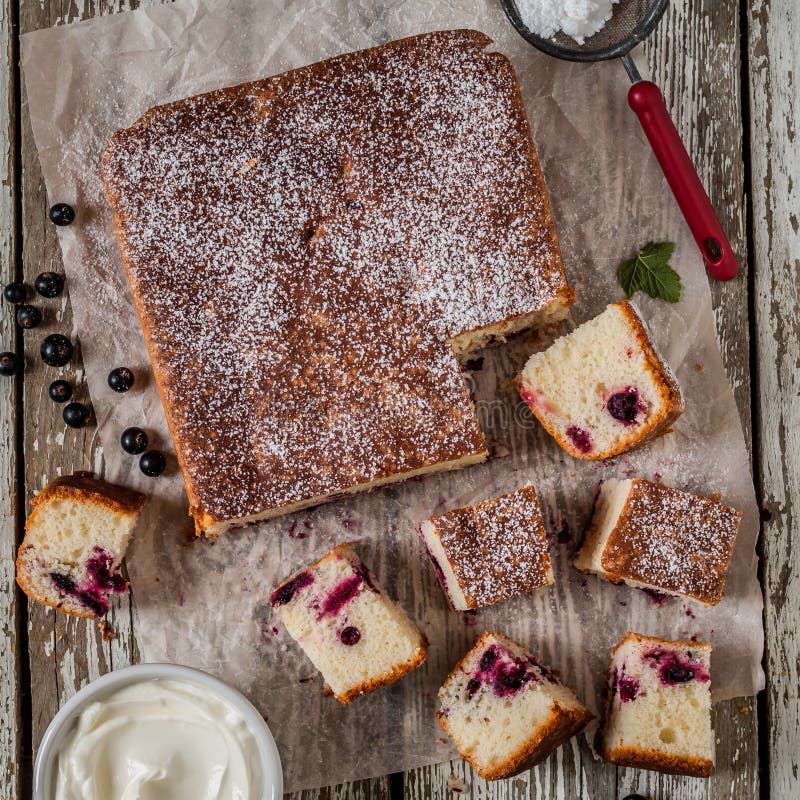 Sliced Blackcurrant Cake stock image. Image of delicious - 133112051