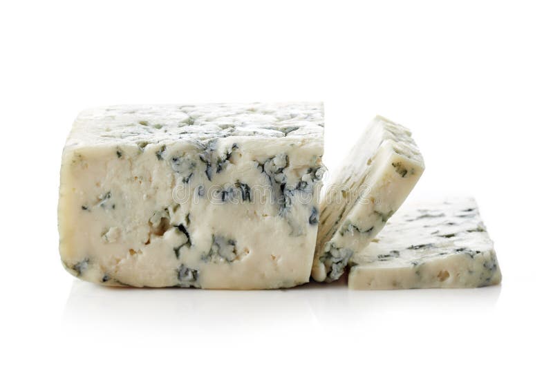 Sliced Blue Cheese Isolated On White Stock Image - Image of stilton ...
