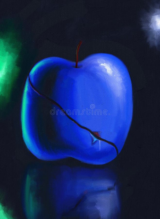Sliced Blue Fruit - Digital Painting Stock Photo - Image of blue ...