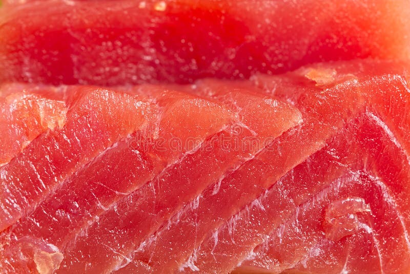 Sliced Bluefin Tuna Raw Meat Texture, Close-up Stock Photo - Image of ...