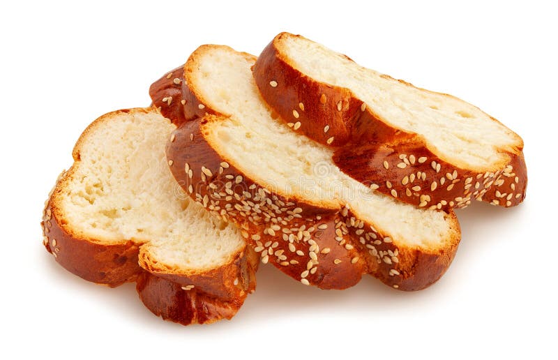 Sliced Braided Roll Bun Path Isolated Stock Photo - Image of chunk ...