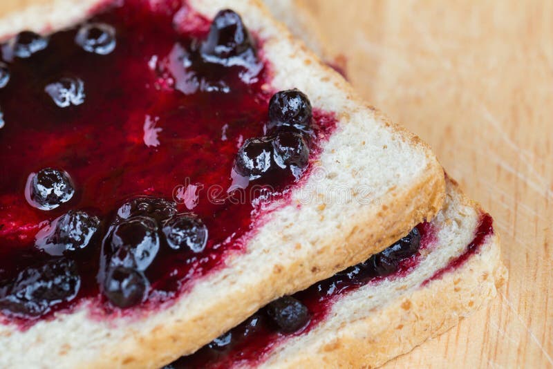 Sliced Bread and Blueberry Jam Stock Image - Image of agriculture ...