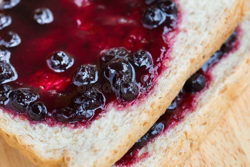 Sliced Bread and Blueberry Jam Stock Photo - Image of fresh, bowl: 76168434