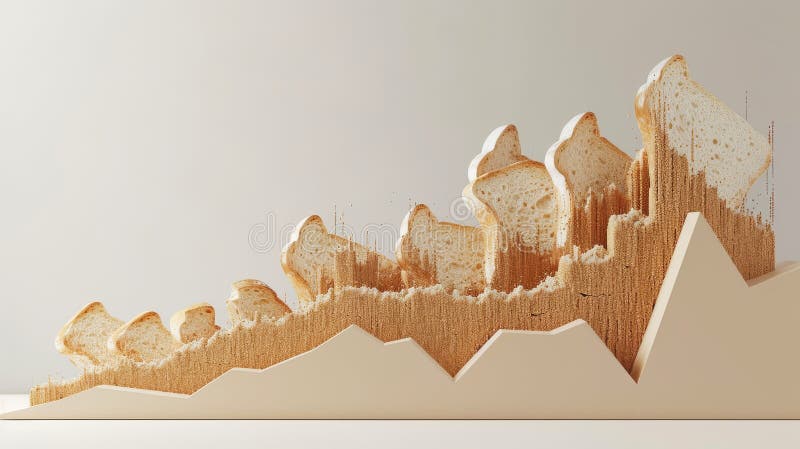 Sliced Bread Forming a Graph Representing Statistical Growth Stock ...