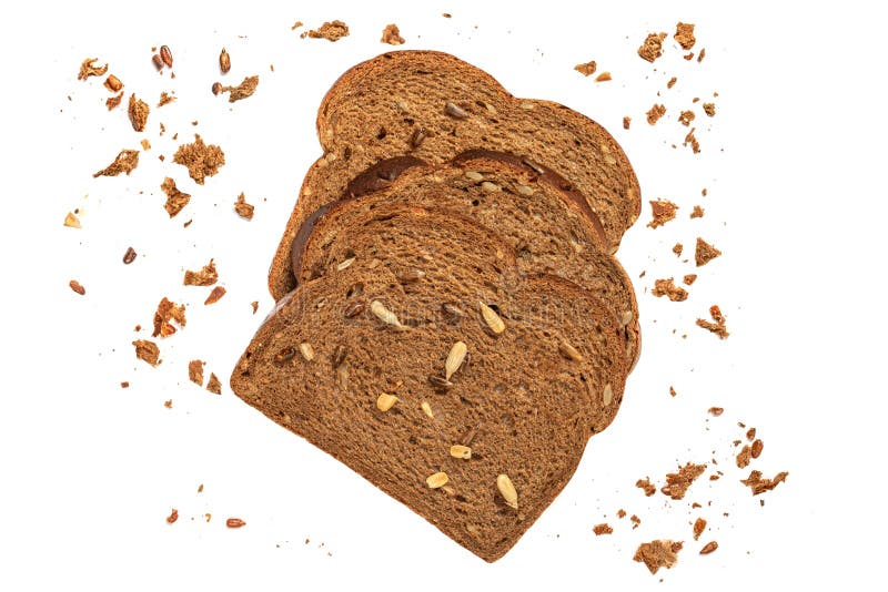 Sliced Bread Isolated on White Background. Fresh Whole Grain Bread ...