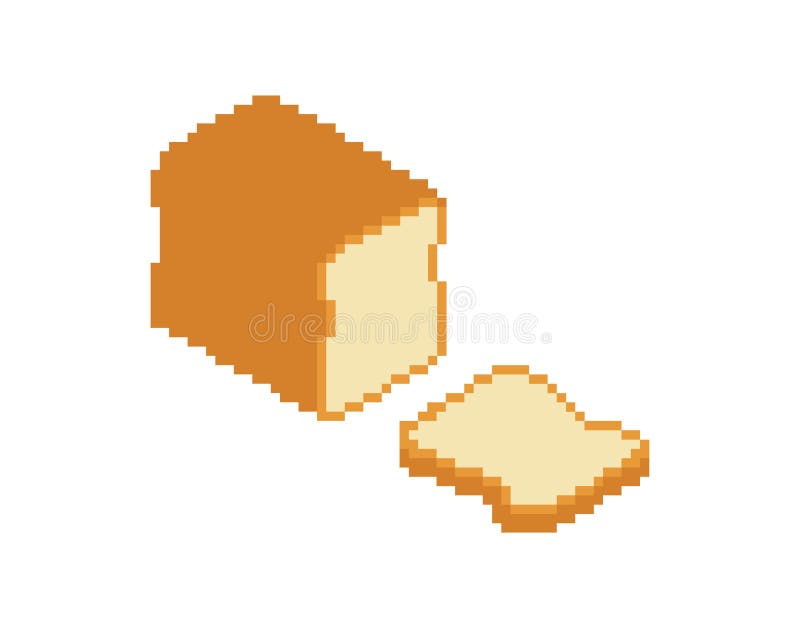 Sliced Bread Pixel Art. Pixelated Food Rooty Stock Vector ...