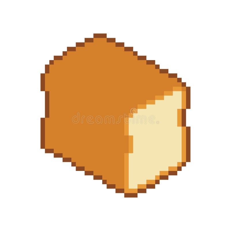 Sliced Bread Pixel Art. Pixelated Food Rooty. 8 Bit Vector Illustration Stock Vector ...