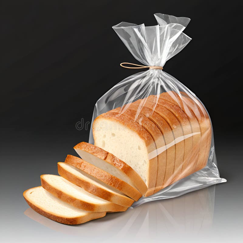 Sliced Bread in Plastic Bag Isolated on Transparent Background Stock ...