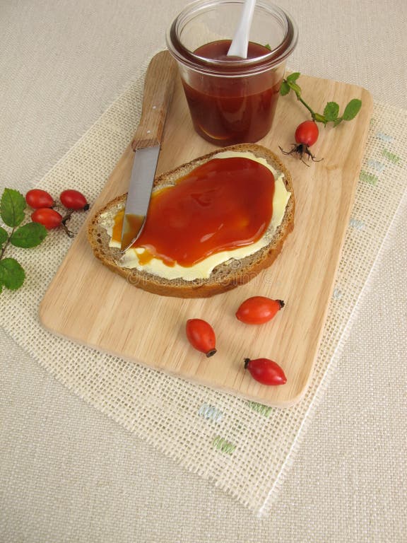Sliced Bread with Rose Hip Jam Stock Image - Image of bread, homemade ...