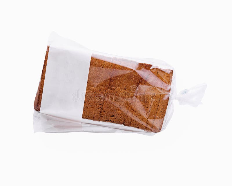 Sliced Bread in Transparent Packaging Isolated on White Stock Image ...