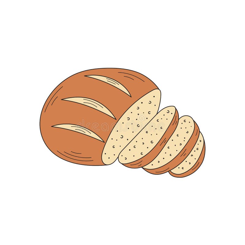 Sliced Bread Vector Illustration. Stock Vector - Illustration of crust ...