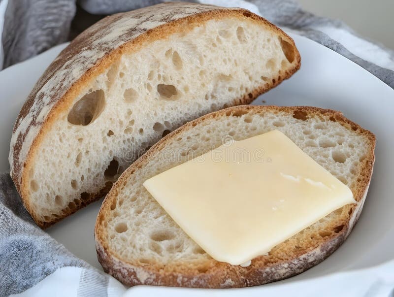 Sliced Bread with Yellow Cheese Food Fresh Stock Illustration ...