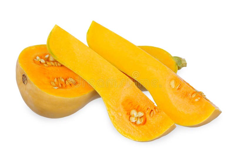Sliced Butternut Isolated on White Background Stock Image - Image of ...