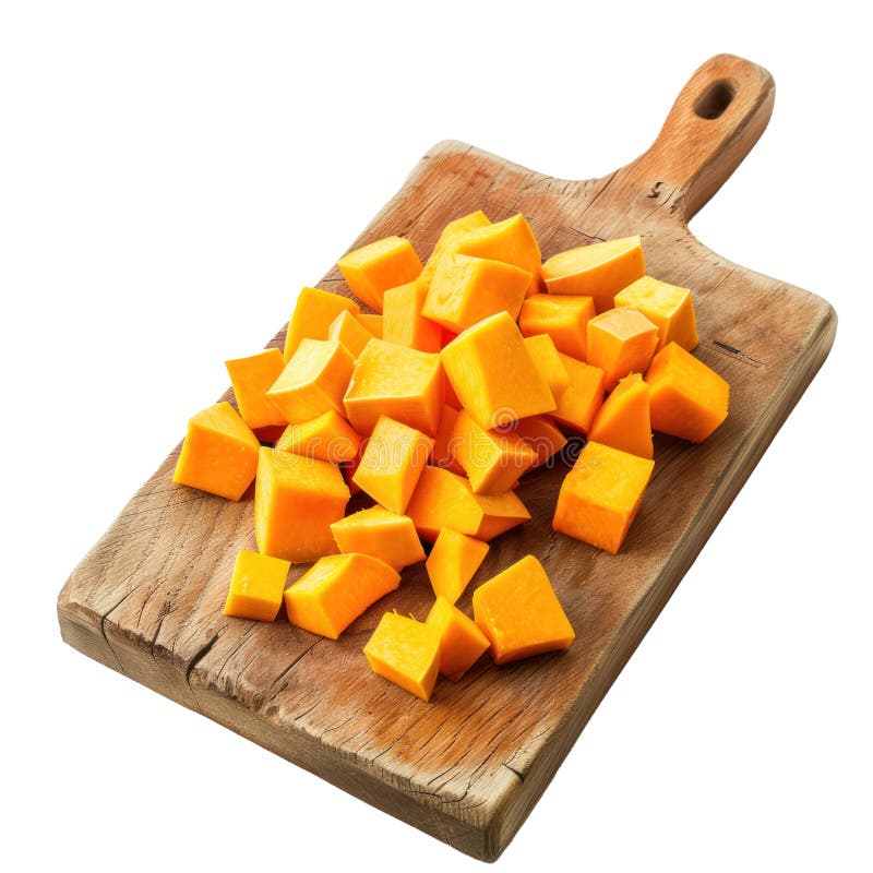 Sliced Butternut Squash on Chopping Board Stock Illustration ...