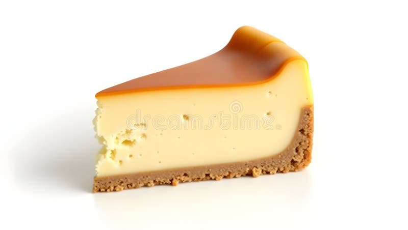 Sliced Cheese Cake Isolated on Pure White Background Stock Illustration ...