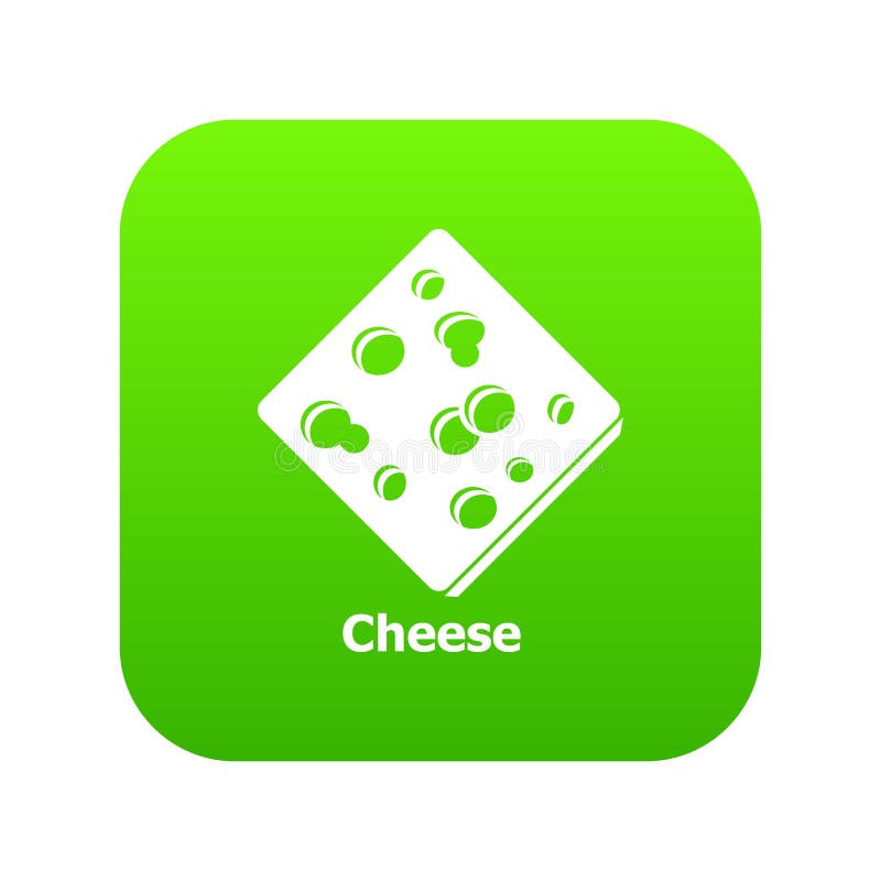 Sliced Cheese Icon Green Vector Stock Vector - Illustration of object ...