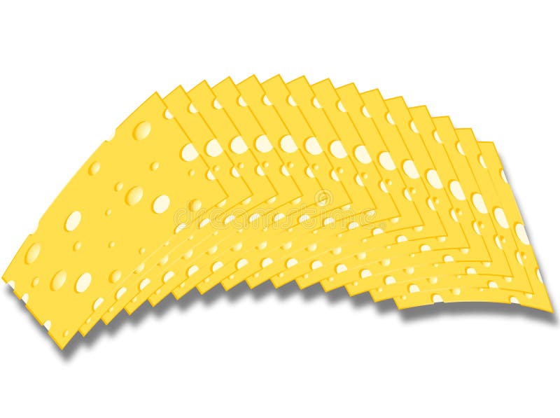 Set of Sliced Cheese, Cheese Head Vector. EPS 10 Stock Illustration ...