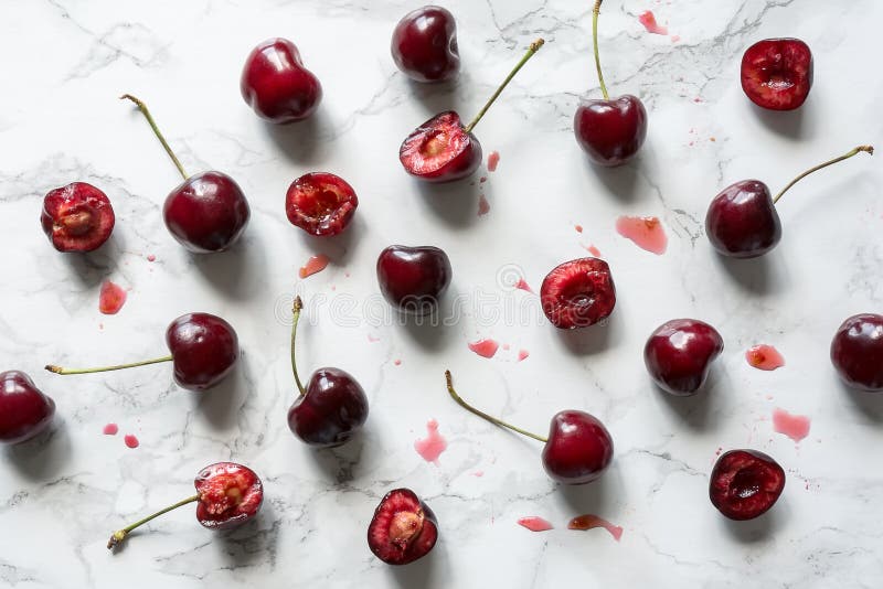 Sliced cherry stock image. Image of natural, decoration - 76677965