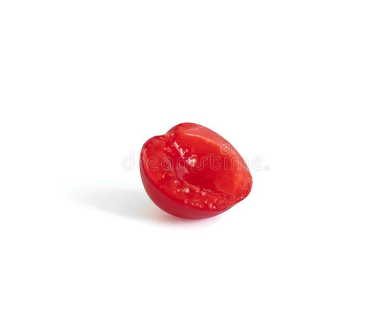 Sliced Cherry on a White Background. Cherry Isolated Close Up Stock ...