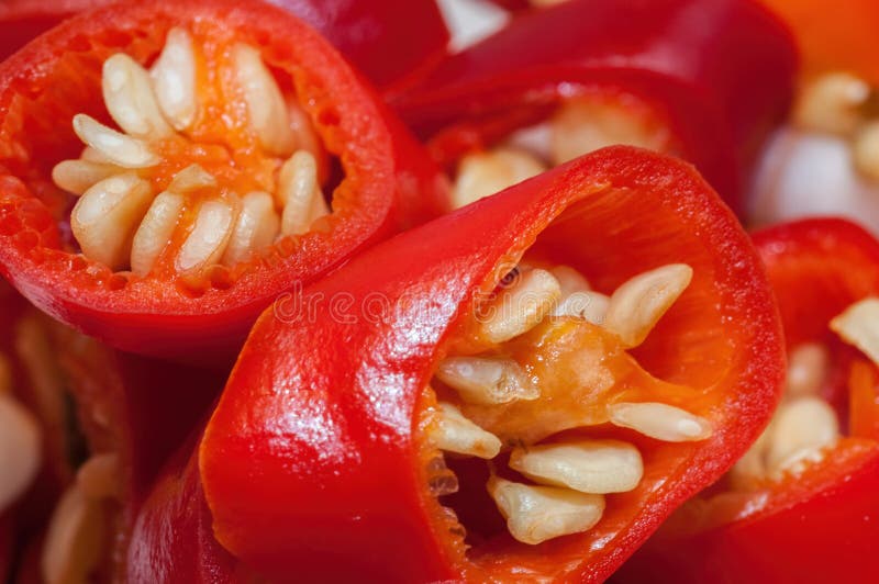 Sliced chilli and seeds stock image. Image of healthy - 63002369